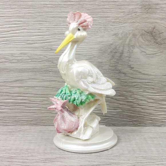 Gala Italiana | Other | Baby Shower Stork Figurine Carrying A Pink Bag ...